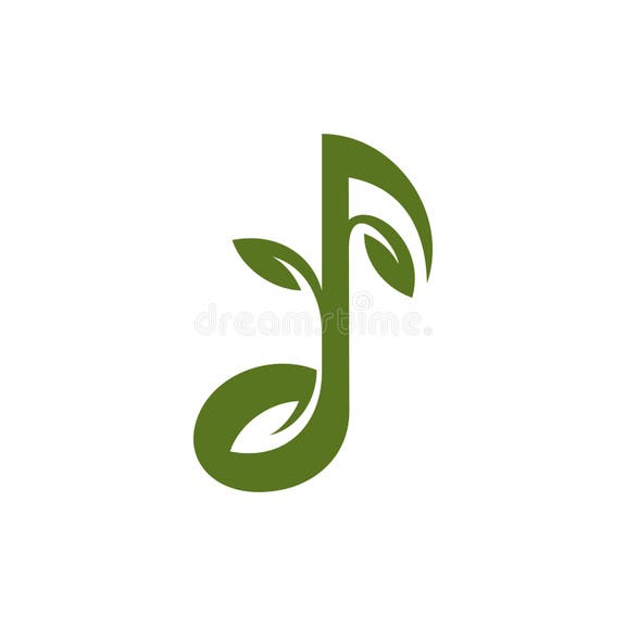 Music Note with Leaf Vector Logo Design, Natural Music Logo Design the ...