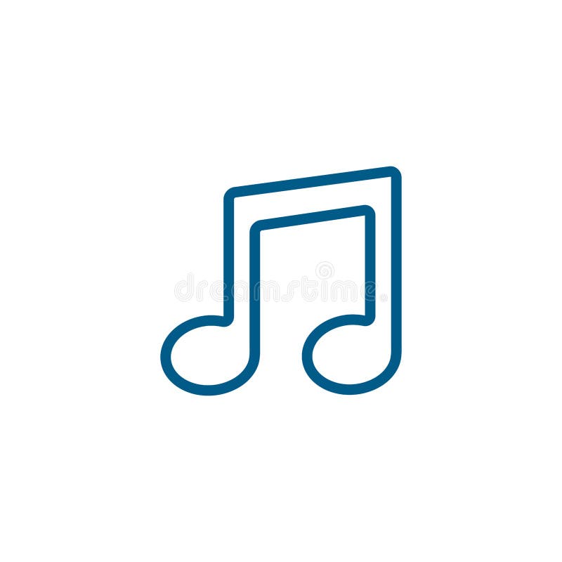 Music Note Icon on Red Background. Red Flat Style Vector Illustration ...