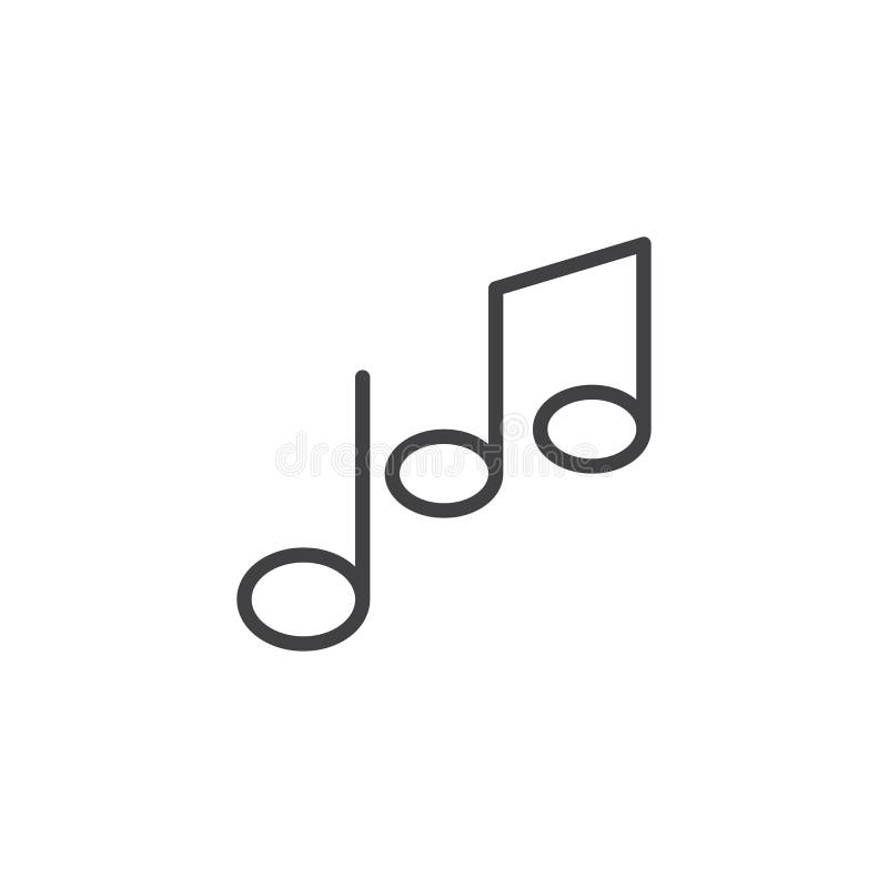 Music note line icon stock vector. Illustration of clef - 141773468