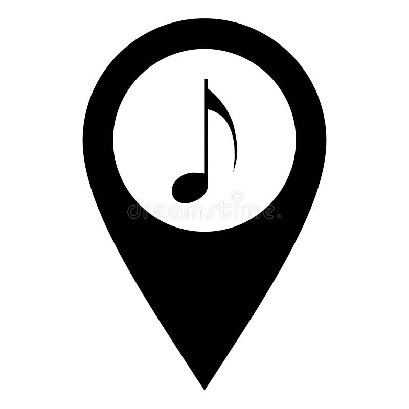 Music Note and Location Pin As Vector Illustration Stock Vector ...