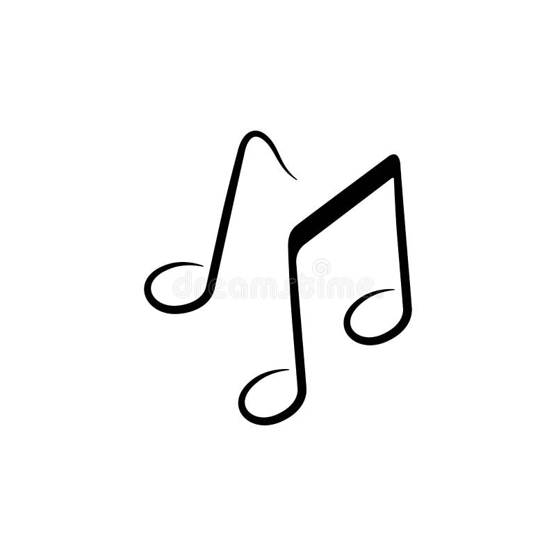 Music note logo design stock illustration. Illustration of composition ...
