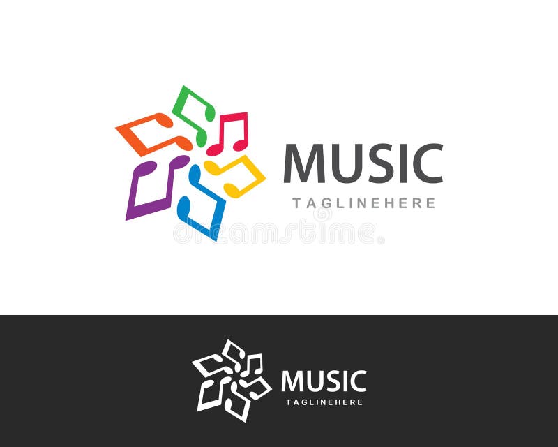 Circle Note Colorful Creative Music Logo Polygon Design Element ...