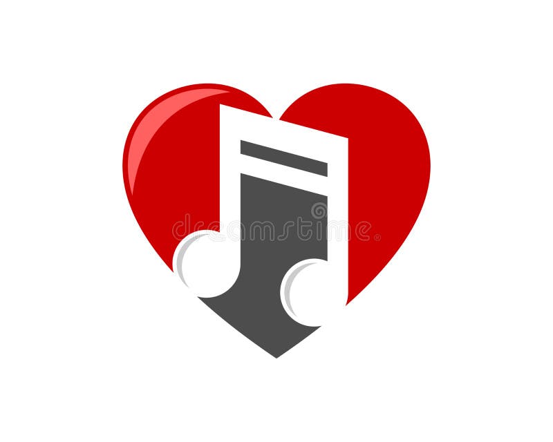 Music Note in the Love Shape Stock Vector - Illustration of sound ...