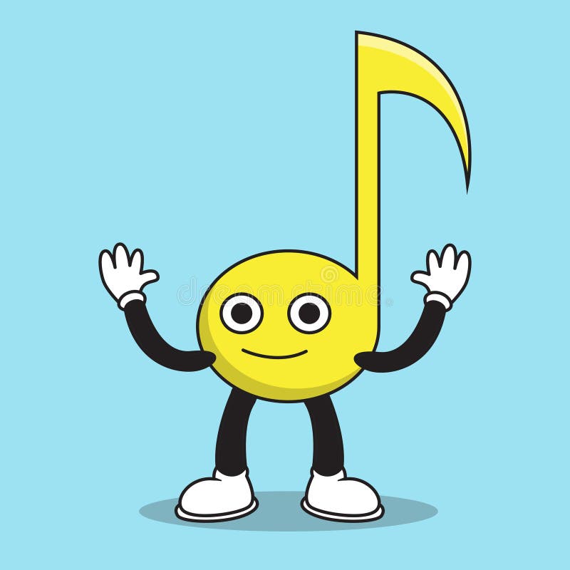 Yellow Music Note Mascot stock illustration. Illustration of mascot ...