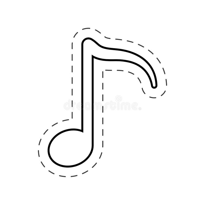 Music note melody cut line stock illustration. Illustration of ...