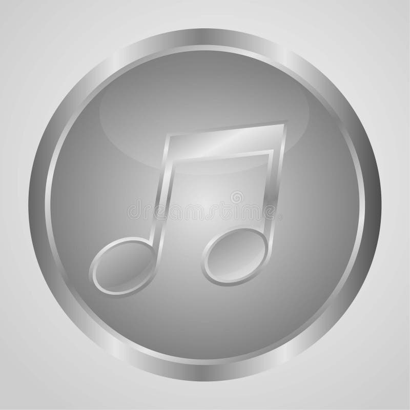 3d Metallic Musical Note Web Button Stock Illustrations – 10 3d ...