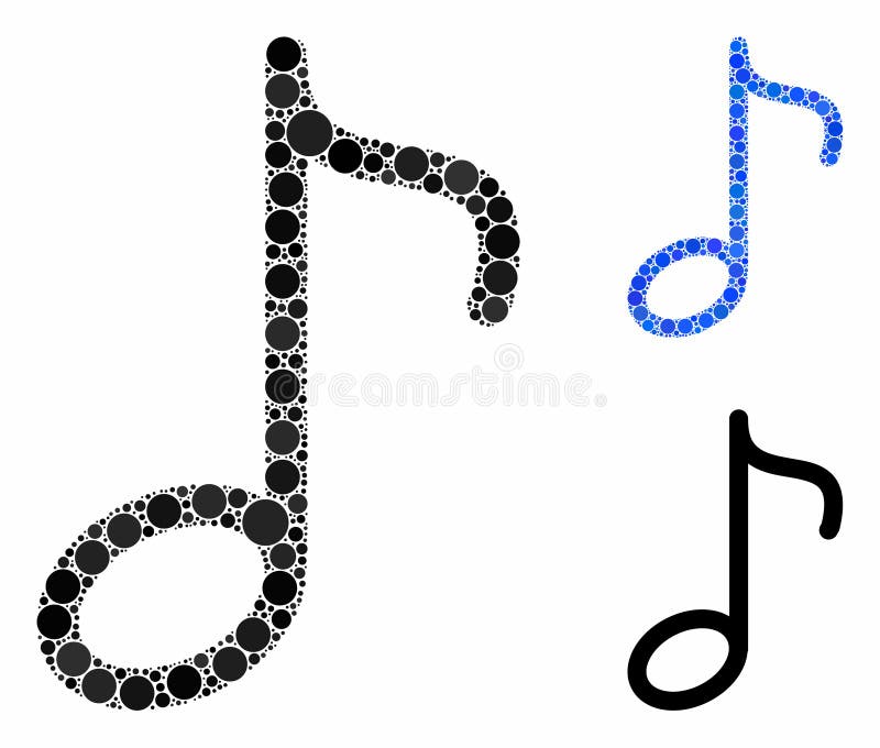 Music Note Mosaic Icon of Round Dots Stock Illustration - Illustration ...