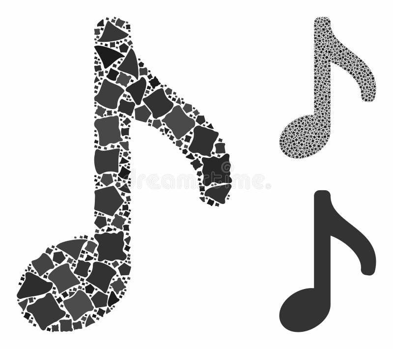 Music Note Mosaic Icon of Unequal Pieces Stock Illustration ...