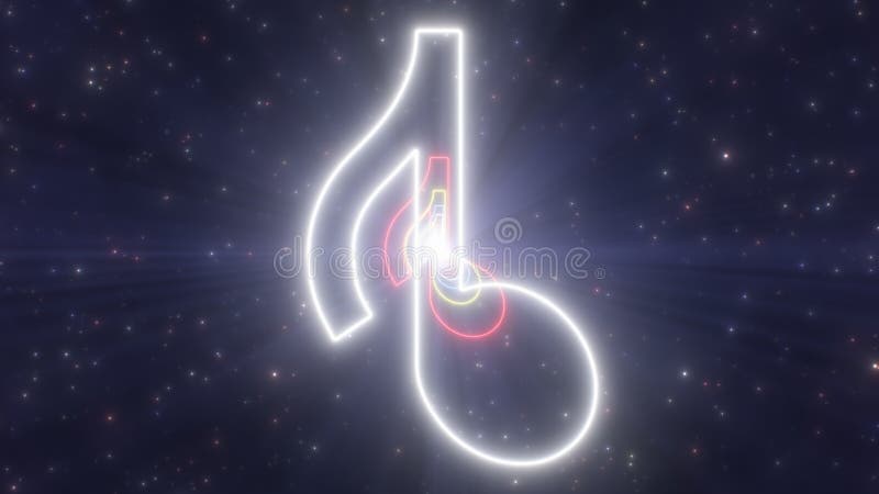 Music Note Musical Eighth Note Quaver Shape Glow Neon Lights Tunnel ...