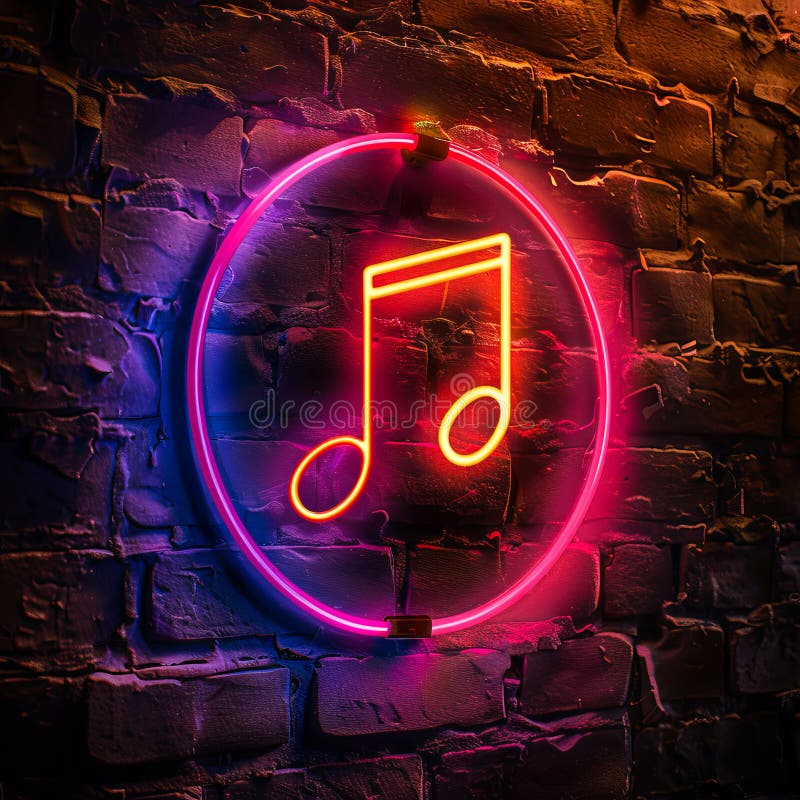 Music Note Neon Sign Stock Illustrations – 1,783 Music Note Neon Sign ...