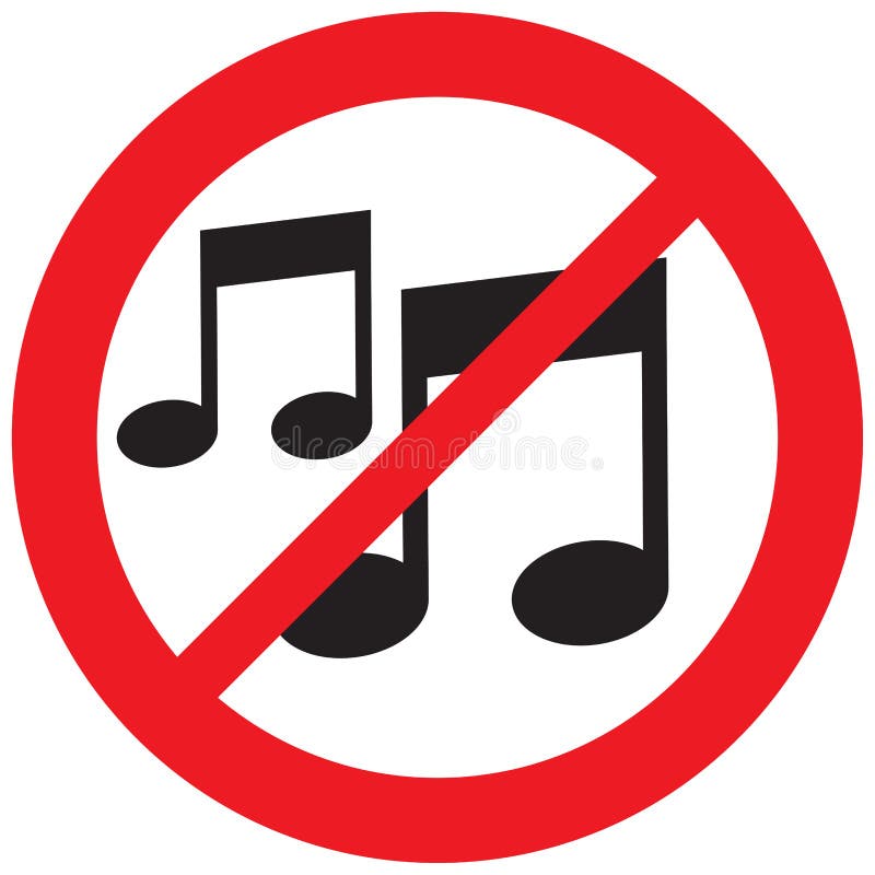 Musical Note Icon, Music Icon With Not Allowed Sign. Musical Note Icon ...