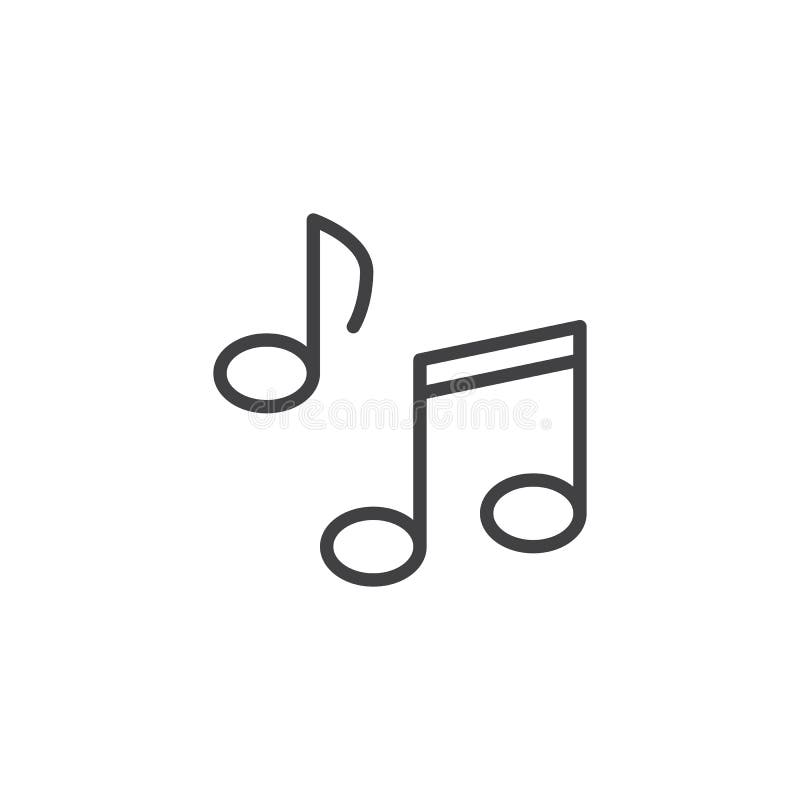 Music note outline icon stock vector. Illustration of musical - 133749011