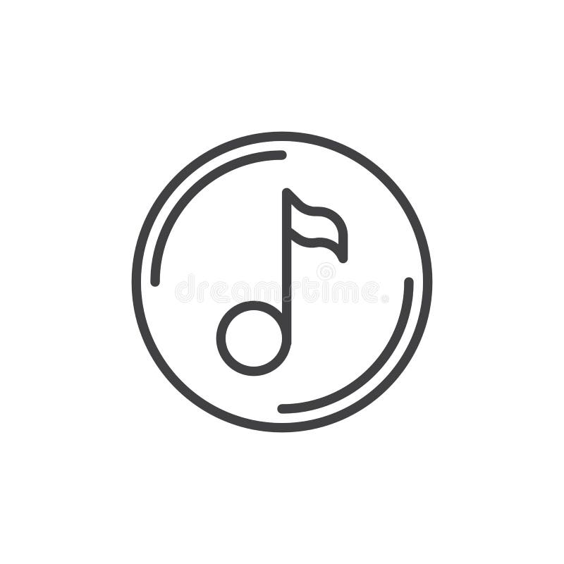Quaver Music Note Outline Icon Stock Vector - Illustration of music ...