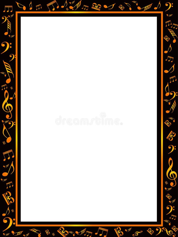 Music Notes Poster Frame stock vector. Illustration of classical - 4167233