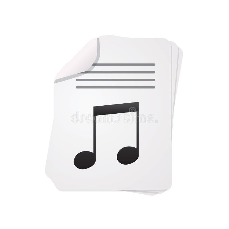 Music Note on Paper. Vector Illustration Decorative Design Stock ...
