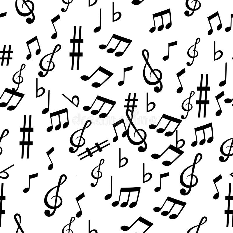 Music Note Cute Seamless Pattern Stock Illustrations – 870 Music Note ...