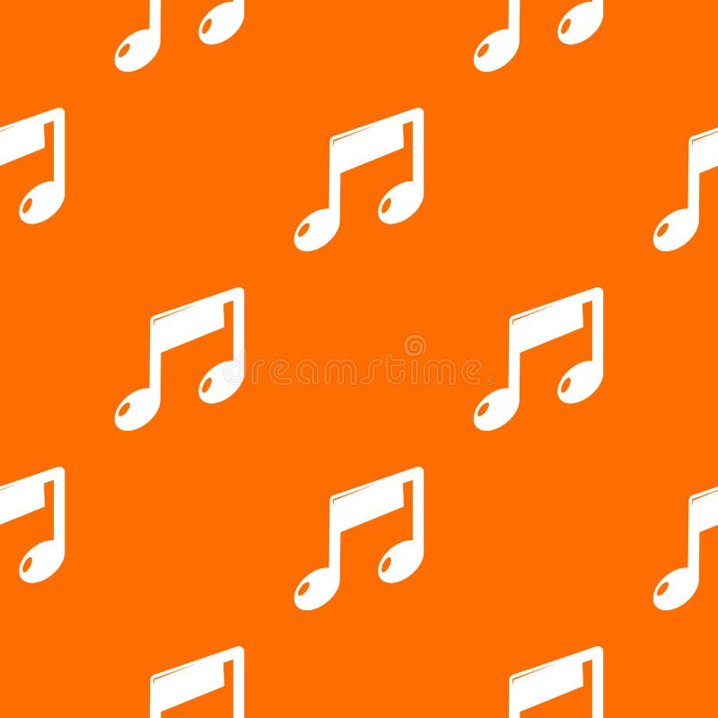 Music Note Pattern Vector Orange Stock Vector - Illustration of clef ...