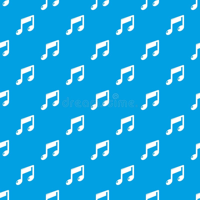 Music Note Pattern Vector Seamless Blue Stock Vector - Illustration of ...