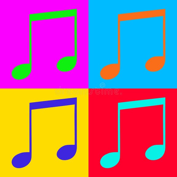 Music note and pop-art stock vector. Illustration of icon - 164320946