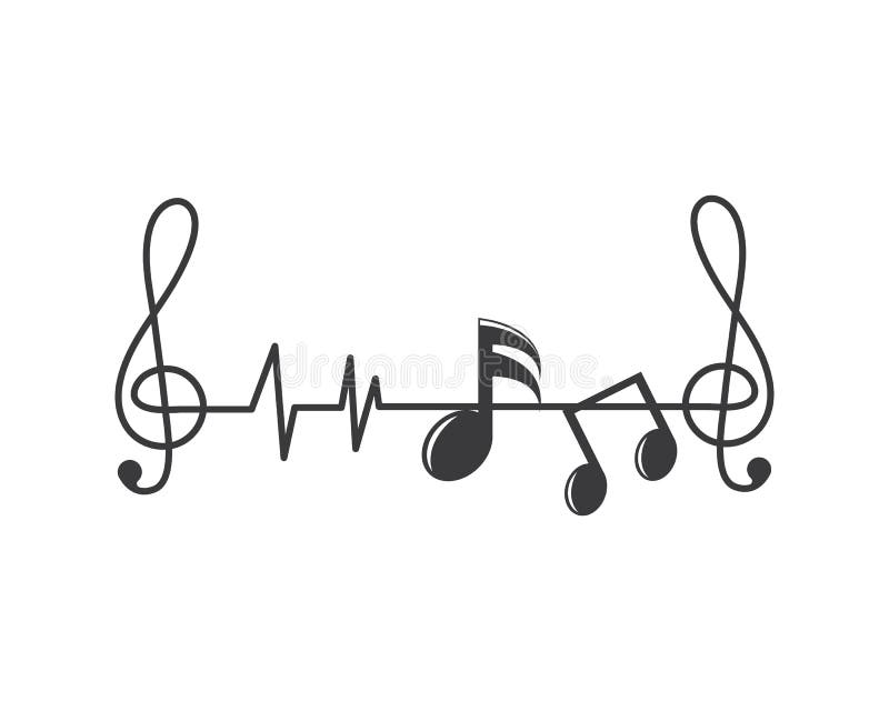 Music Note Pulse Line,equaizer and Sound Effect Ilustration Logo Vector ...