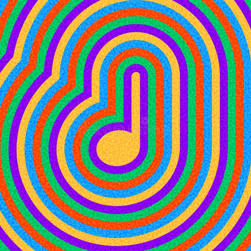 Music Note with Rainbow Ripples Stock Illustration - Illustration of ...