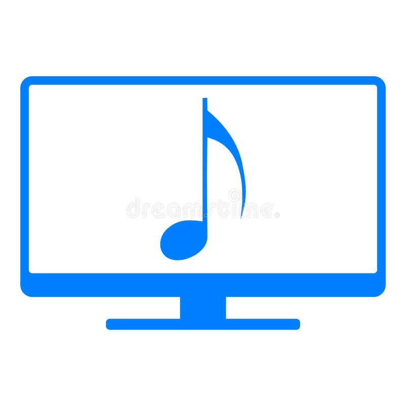 Music note and screen stock vector. Illustration of graphic - 168517001