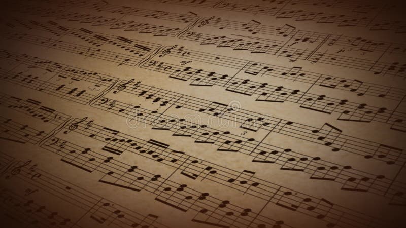 Music Note Scroll on Old Parchment 4K Loop Stock Video - Video of ...