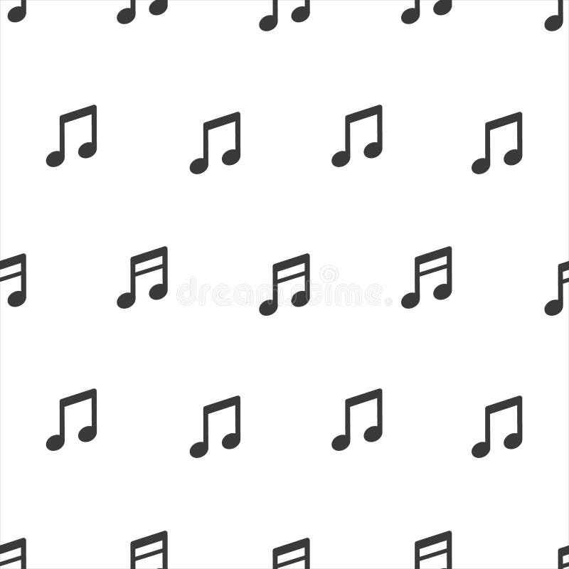 Music Note Seamless Pattern Vector on Isolated White Background Stock ...