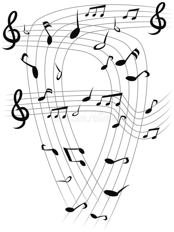 Music Note Sheets Background Stock Vector - Illustration of shape ...