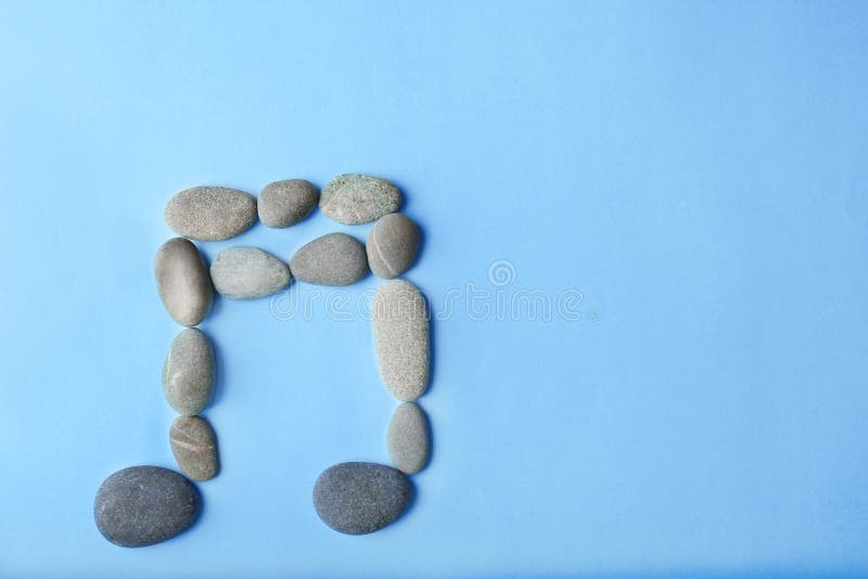 Music Note Sign Made of Stones on Blue Background Stock Photo - Image ...