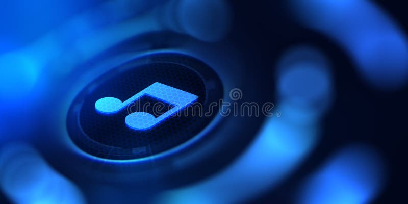 Music Note Sign Symbol on Blue Background Stock Illustration ...