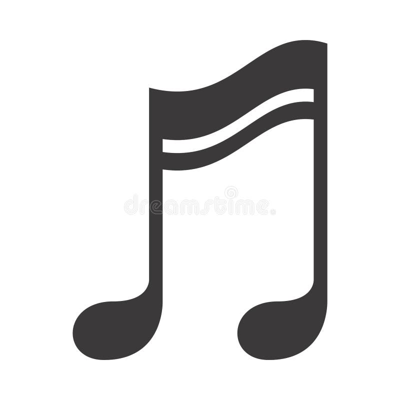 Music Note Silhouette Isolated Icon Stock Vector - Illustration of ...