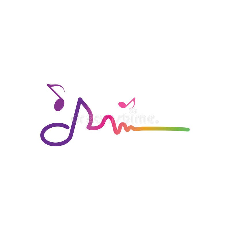 Music Note and Sound Effect Ilustration Logo Vector Icon Stock Vector ...