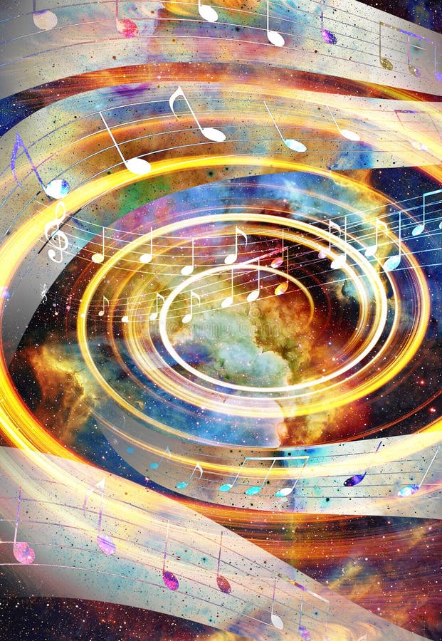 Music Note Space Stars Abstrtact Color Background Stock Illustrations ...