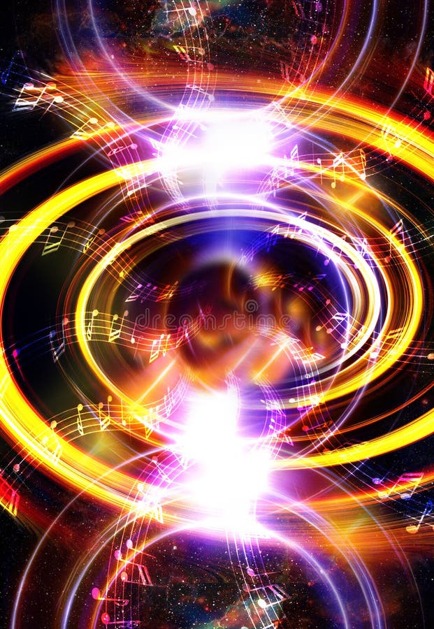 Music Note Space Stars Abstrtact Color Background Stock Illustrations ...
