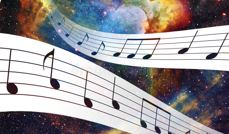 Music Note Space Stars Abstrtact Color Background Stock Illustrations ...