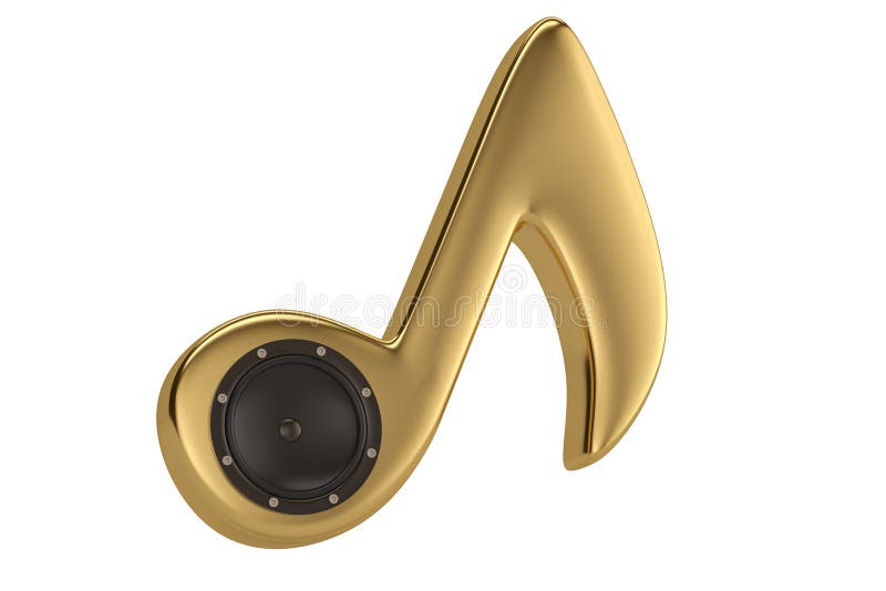 Music Note and Speaker Audio Concept.3D Illustration. Stock ...