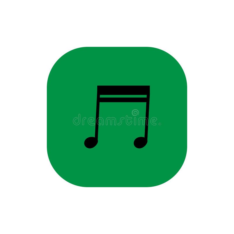 Music Note Square Icon Illustration Stock Vector - Illustration of ...