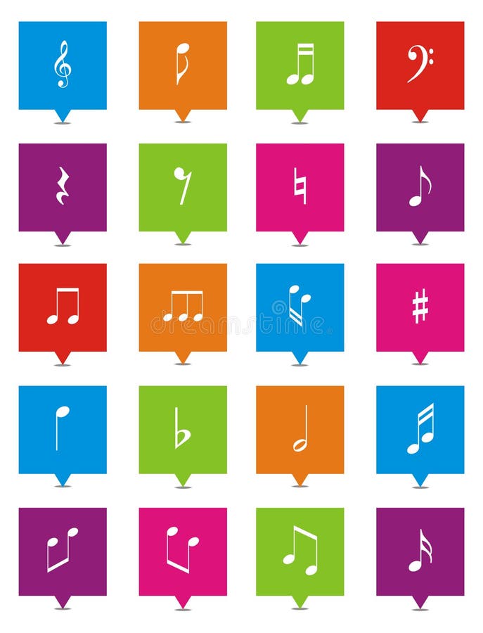 Music notes buttons stock illustration. Illustration of harmony - 9376689
