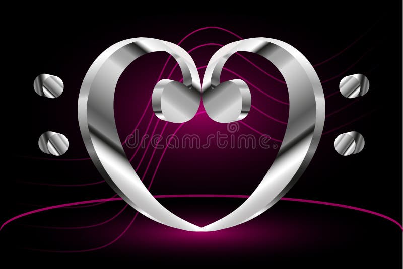 Music Note Stave and Heart Bass Clef Stock Vector - Illustration of ...