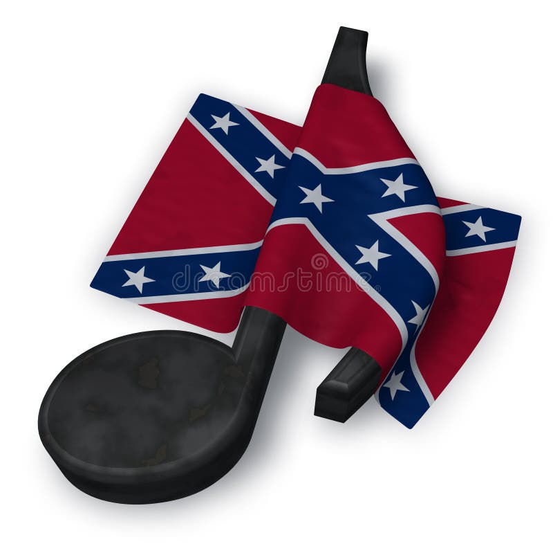 Music Note Symbol and Flag of the Confederate States of America Stock ...