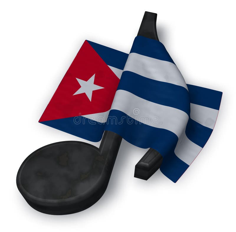 Music Note Symbol and Flag of Cuba Stock Illustration - Illustration of ...