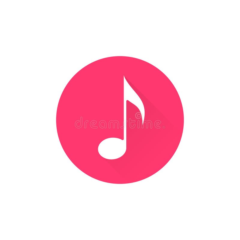 Music Note Symbol. Single Flat Icon on the Circle Stock Vector ...