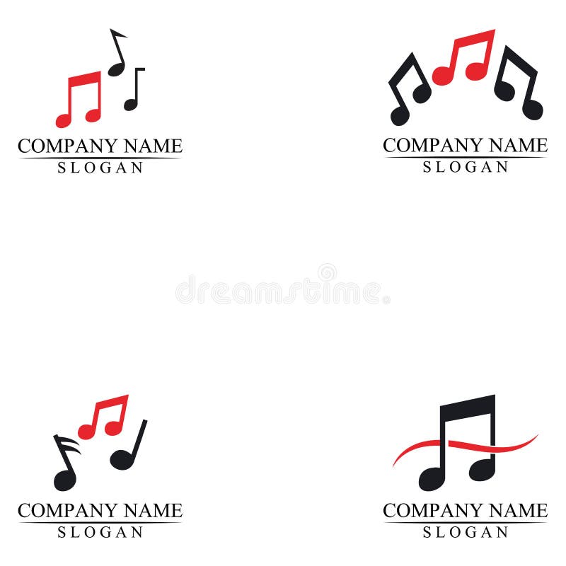 Music Note Symbols Logo and Icons Template. Stock Vector - Illustration ...