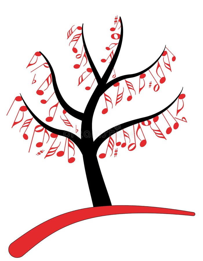 Music note tree stock vector. Illustration of audio, stylized - 20756725