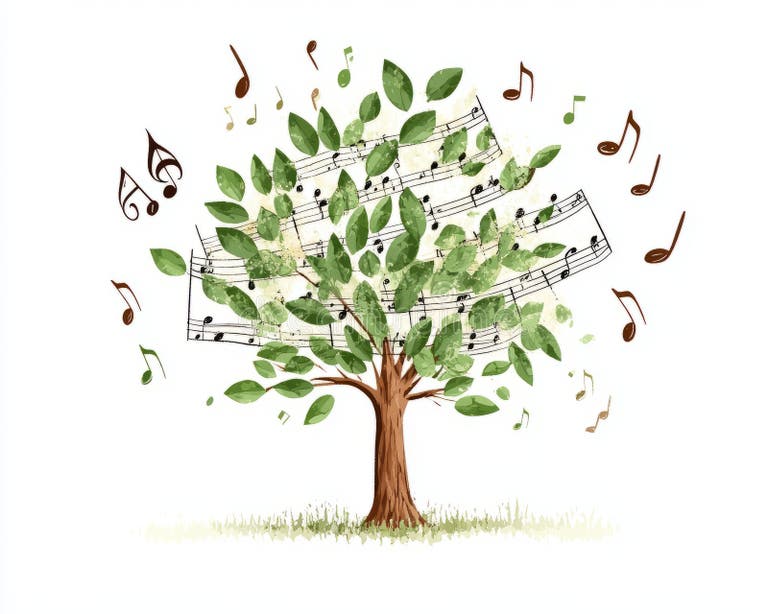 Music Note Tree Symbolizing Growth and Creativity in Jazz Stock ...