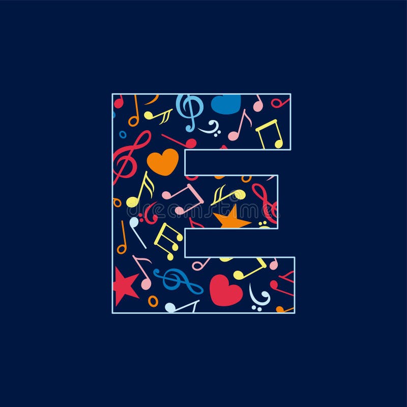 Music Note Vector Icon in Full Color Alphabet Letters Stock Vector ...