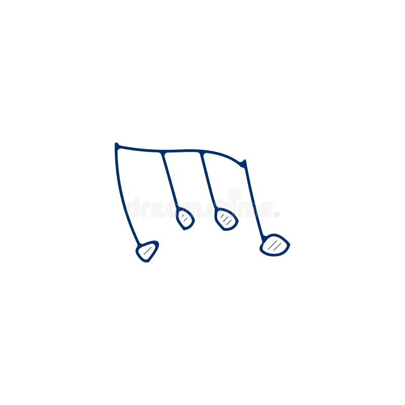 Music Note Line Icon. Music Note Linear Hand Drawn Pen Style Line Icon ...