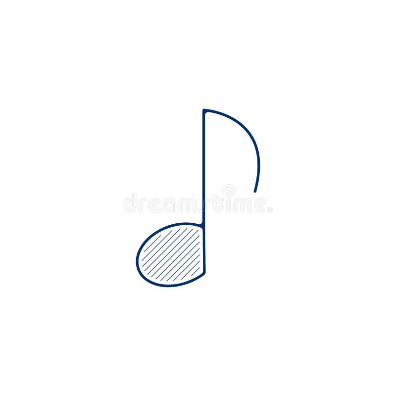 Music Note Line Icon. Music Note Linear Hand Drawn Pen Style Line Icon ...