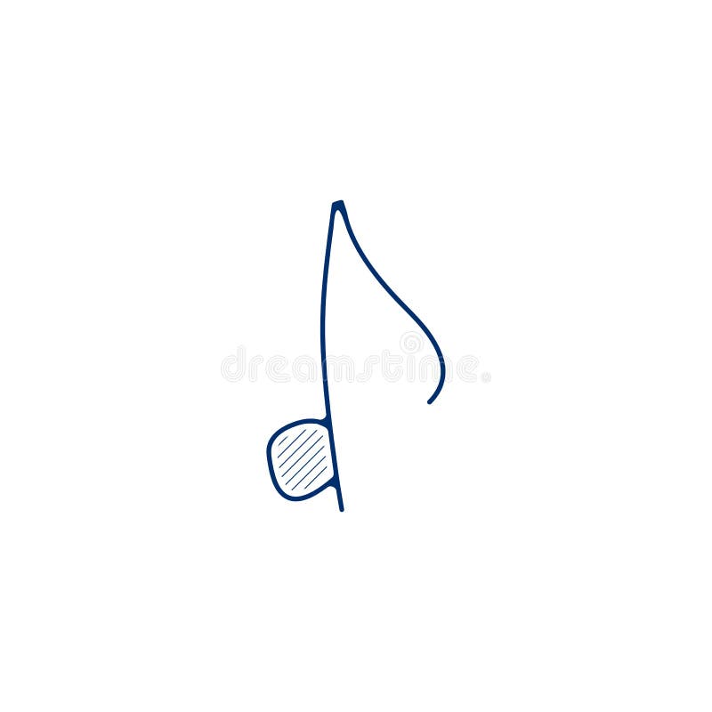 Music Note Line Icon. Music Note Linear Hand Drawn Pen Style Line Icon ...